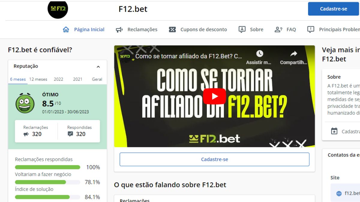 F12 Bet reclamações: Confira a reputação da plataforma! - Agora Bet